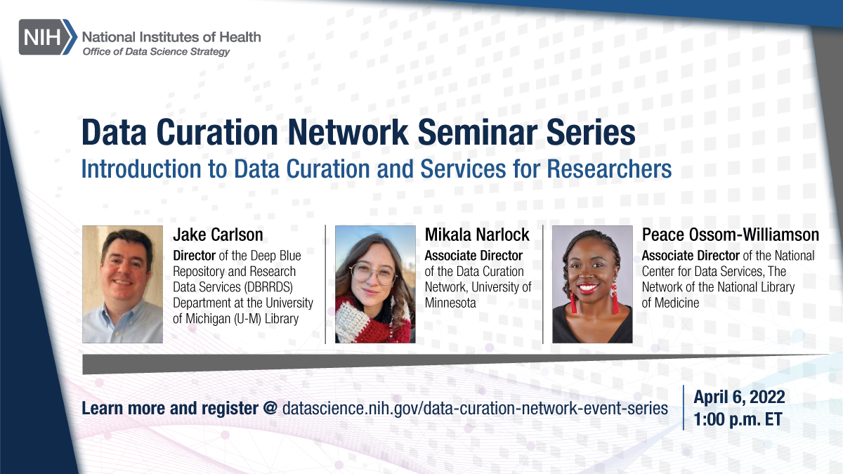 Webinar: Introduction to Data Curation and Services for Researchers ... Webinar: Introduction to Data Curation and Services for Researchers ...