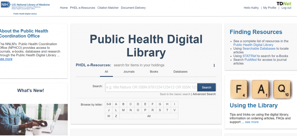 NEW Public Health Digital Library website! – PHDL Me This