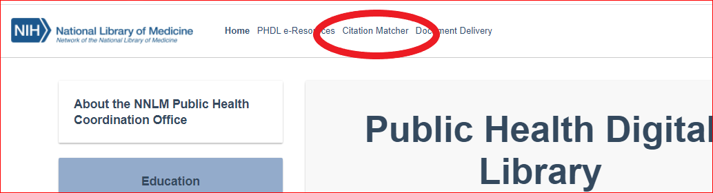 Public Health Digital Library’s Citation Matcher – PHDL Me This