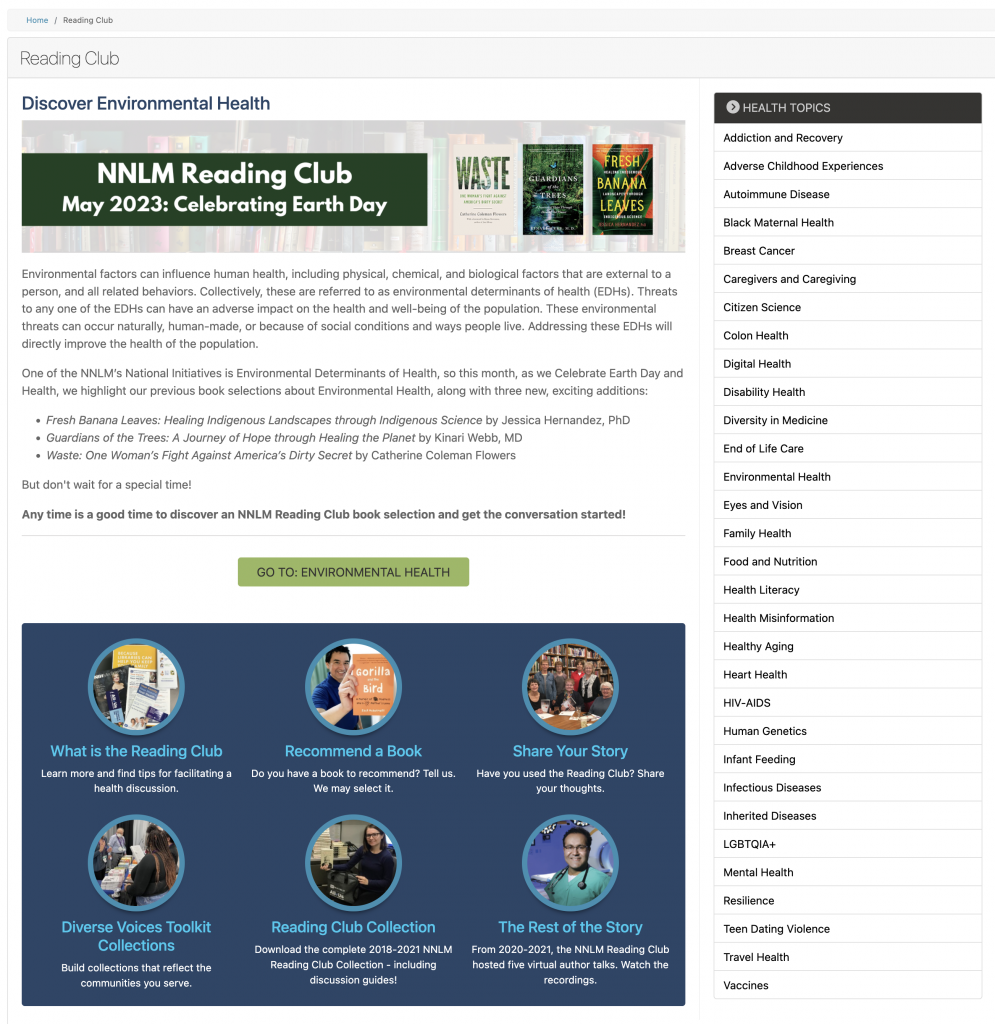 NNLM Reading Club has a New Look – Region 6 Blog
