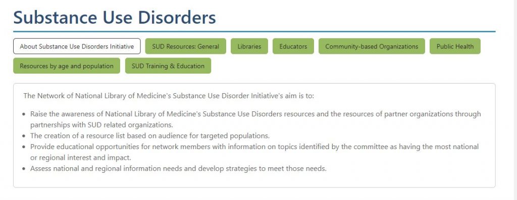 New Guide from the NNLM: Substance Use Disorders – Region 7 Update